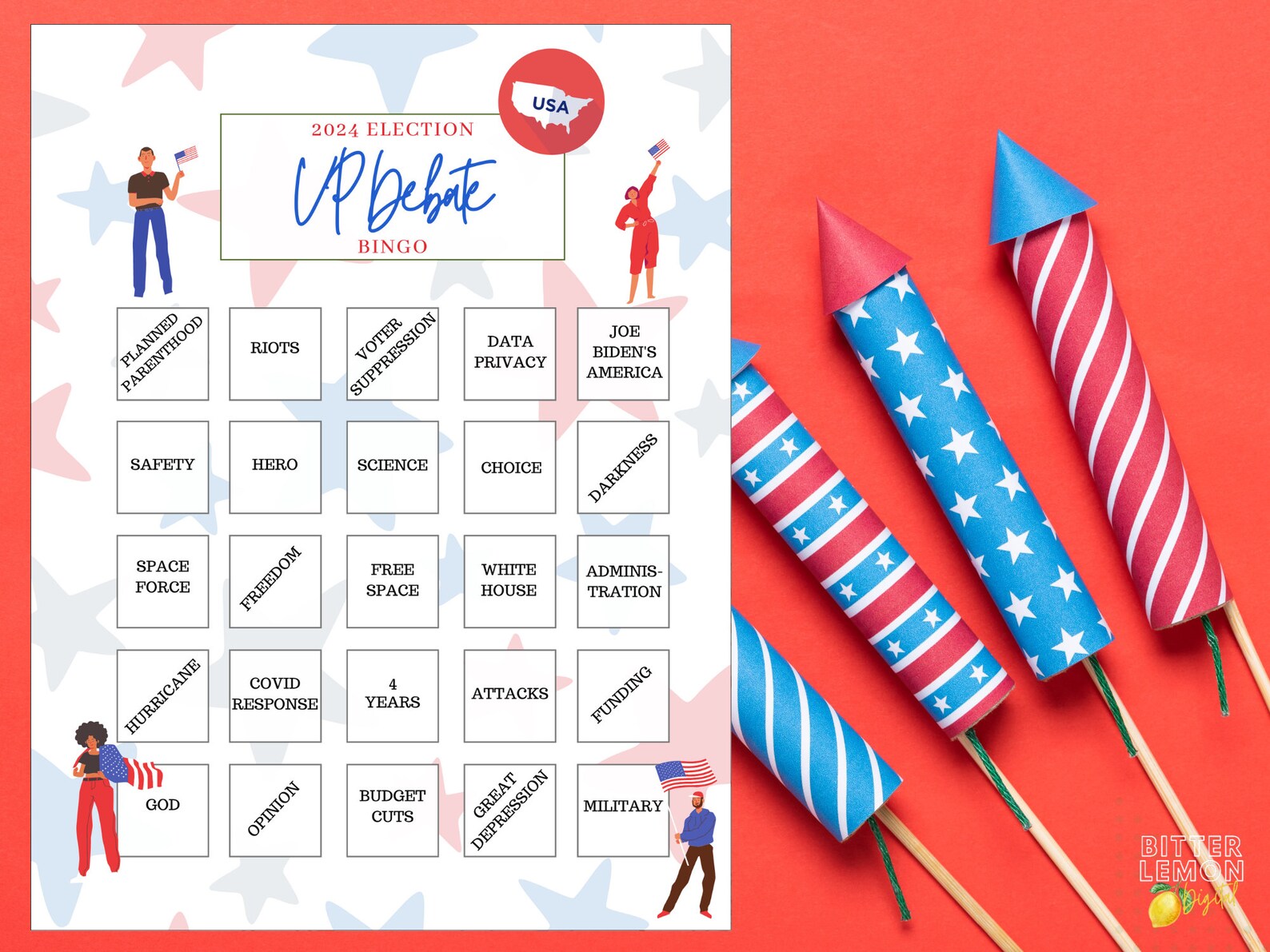 2024 Vice Presidential Debate Printable BINGO Pack of 6 | Election ...