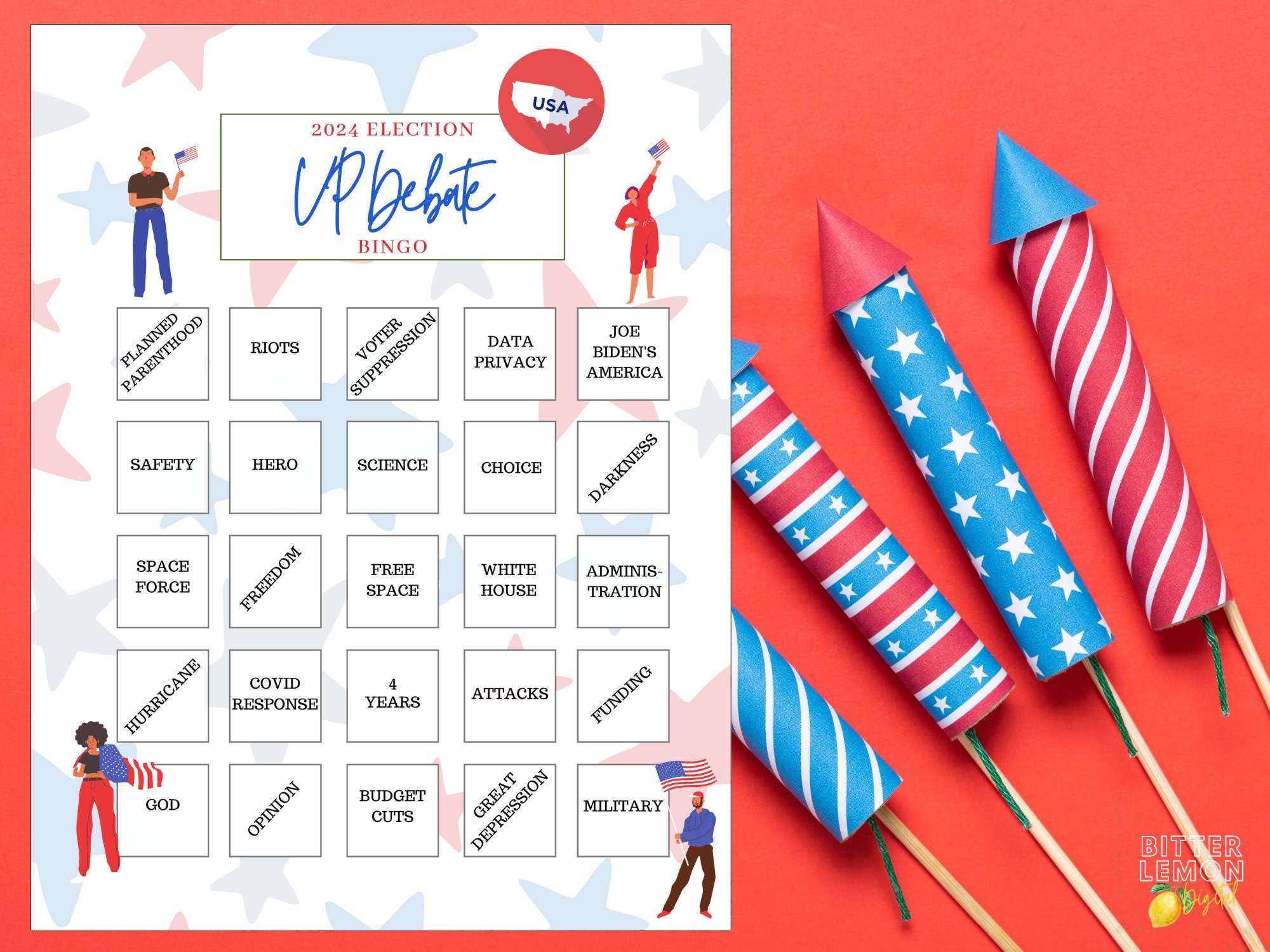2024 Vice Presidential Debate Printable BINGO Pack of 6 | Election ...