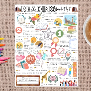 Printable Reading Bucket List | Reading To-do List - Etsy
