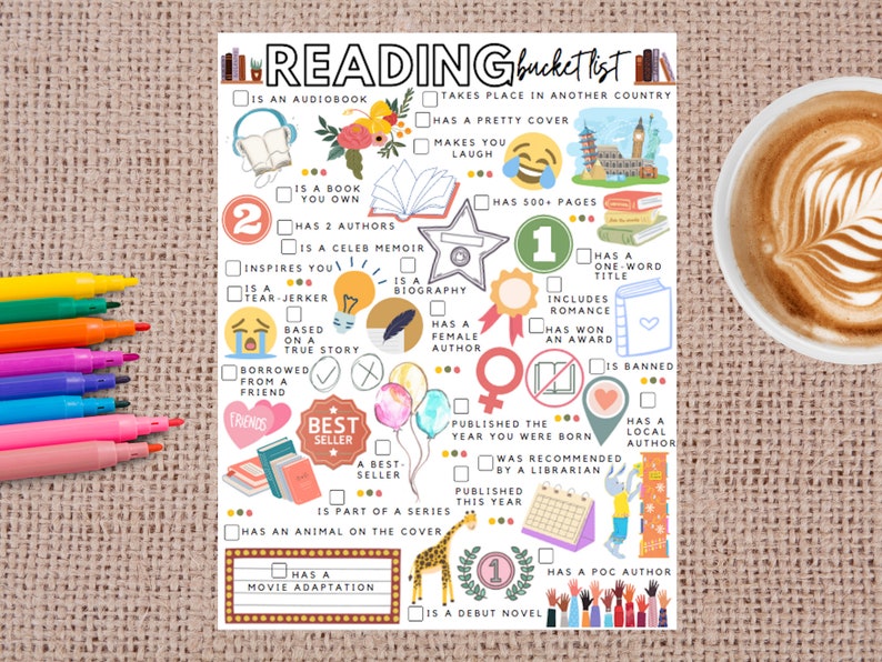 Printable Reading Bucket List Reading To-do List - Etsy