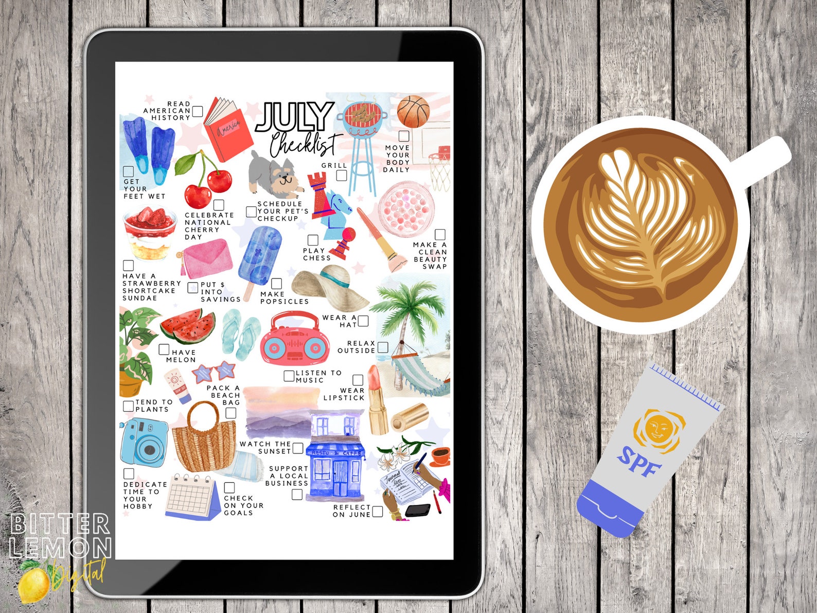 Printable July Checklist | July Bucket List - Etsy