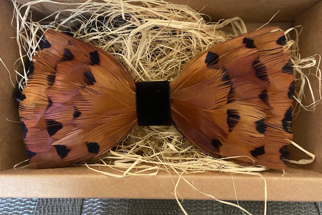 Handmade Pheasant Flank Feather Bow Tie - Etsy