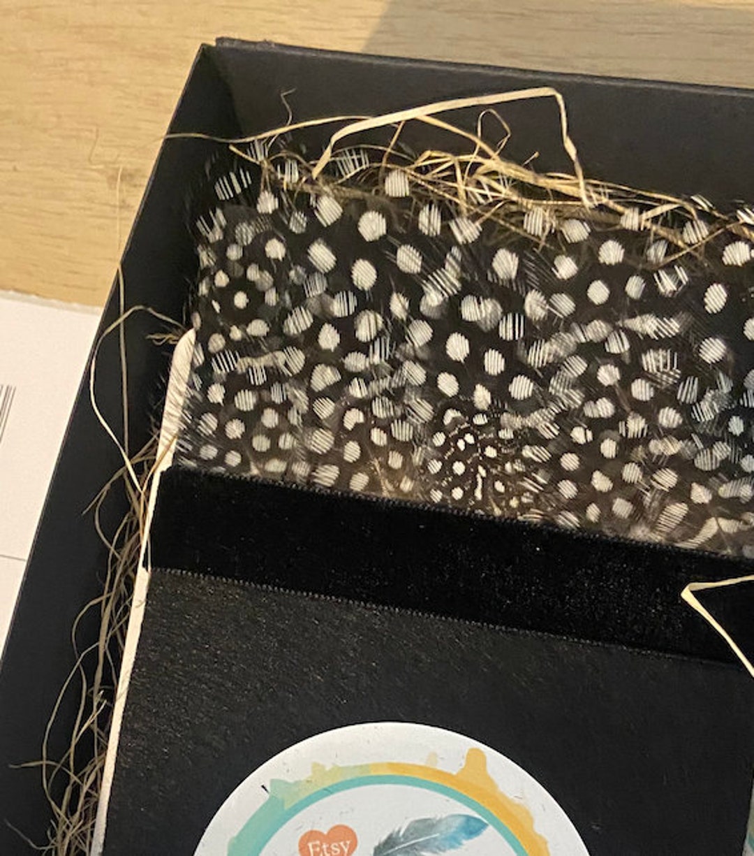 Guinea Fowl Feather Pocket Square Crafted With All-natural Hand Picked ...