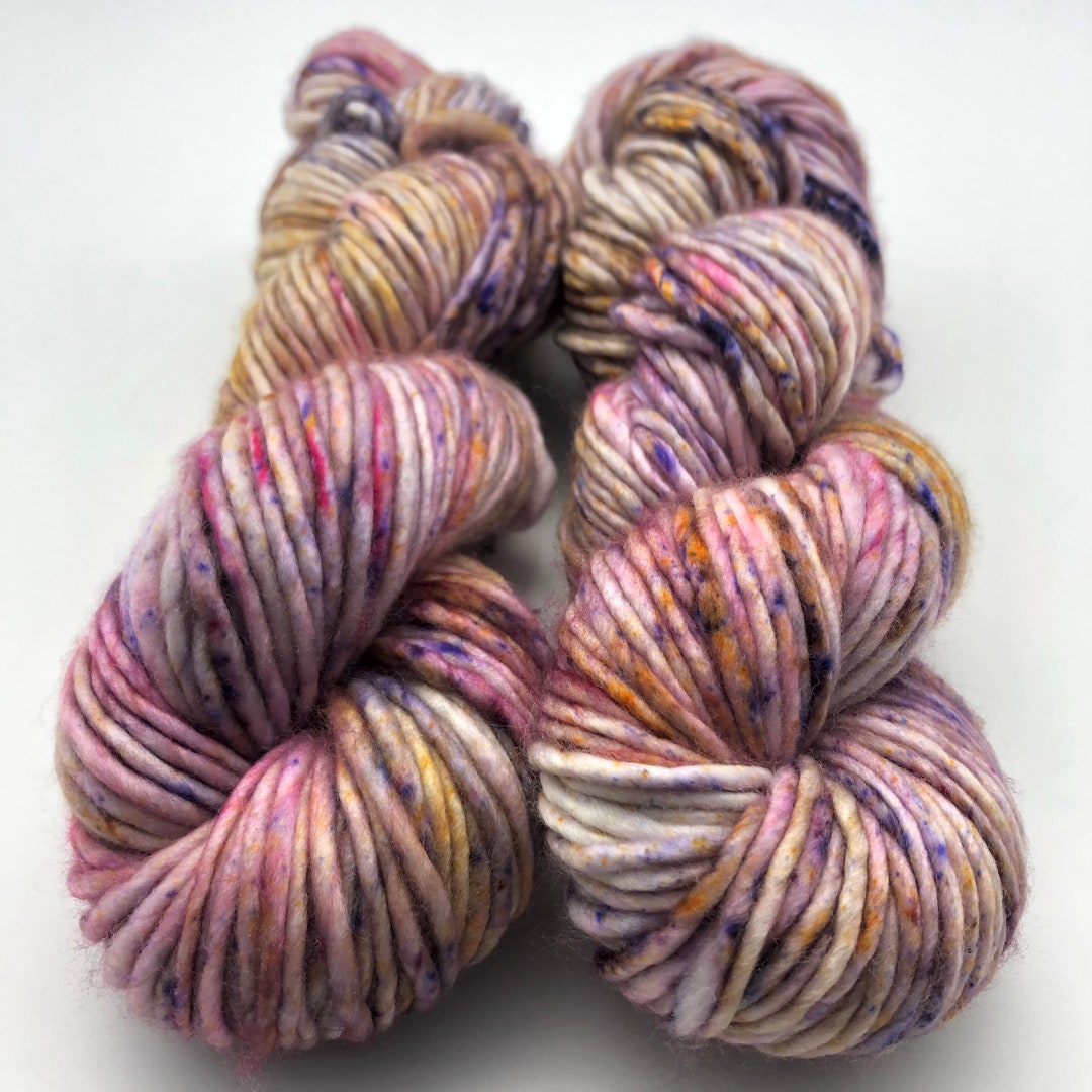 Single Ply, Superwash Merino, Chunky Yarn, Hand Dyed, Speckles ...