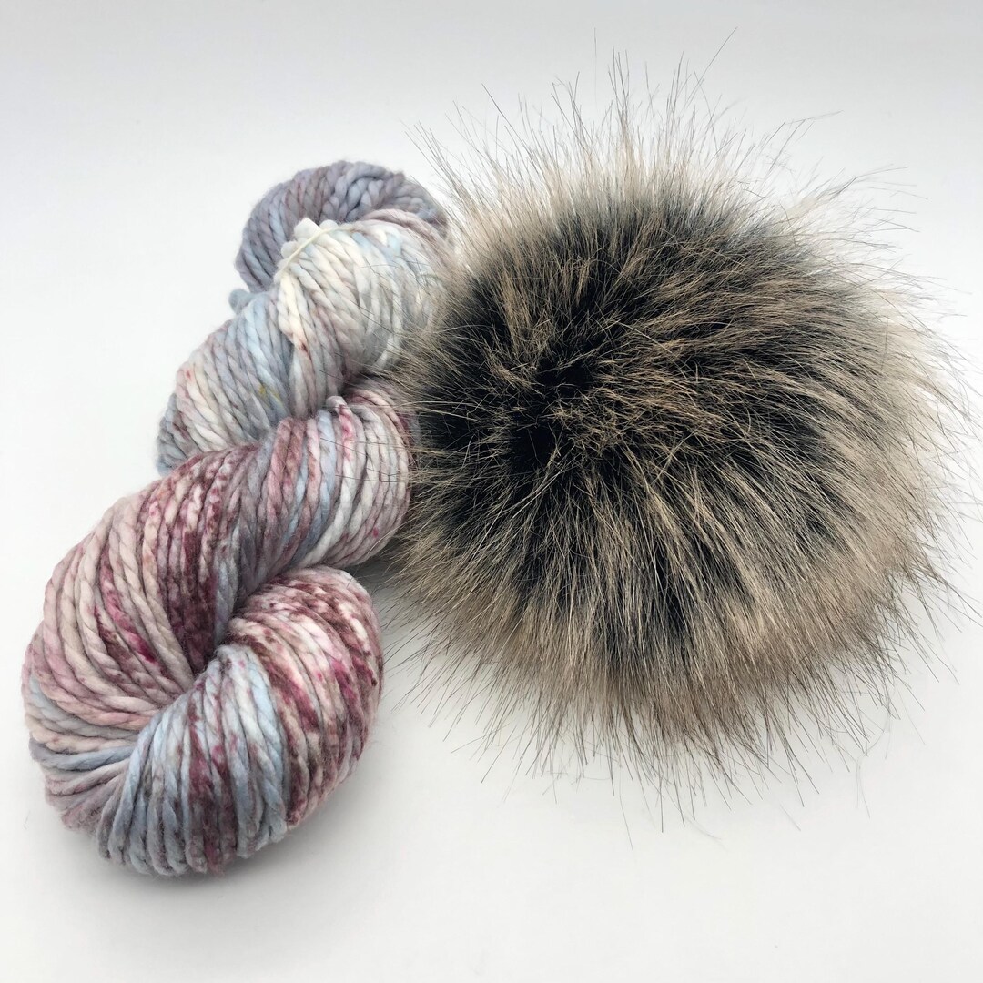 Hat Yarn With Coordinating Pom, Bulky Yarn, Superwash Merino Wool ...