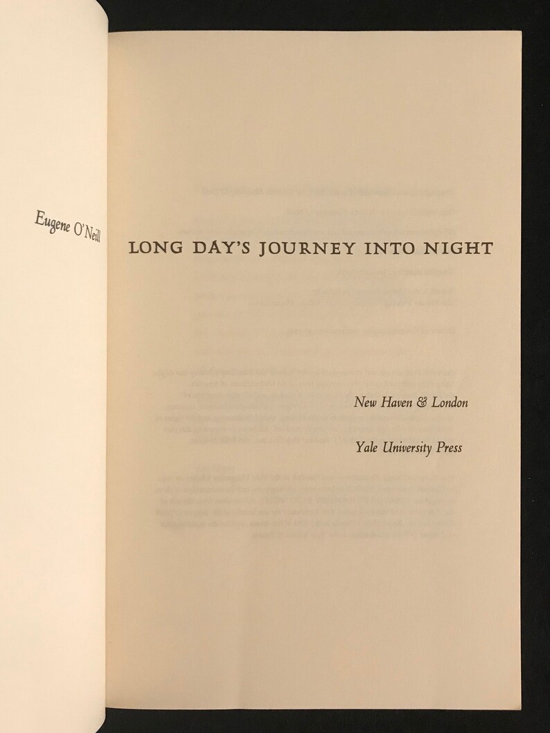 Long Day's Journey Into Night by Eugene O'neill Yale University Press ...