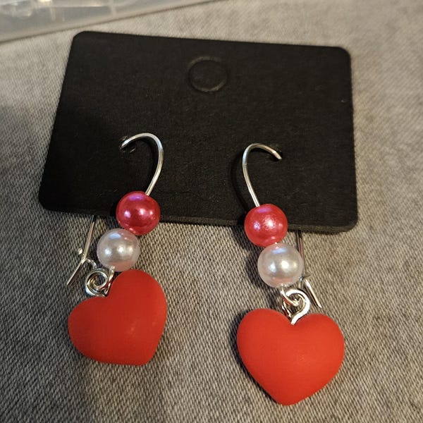 Resin Hoop Heart Earrings - Etsy