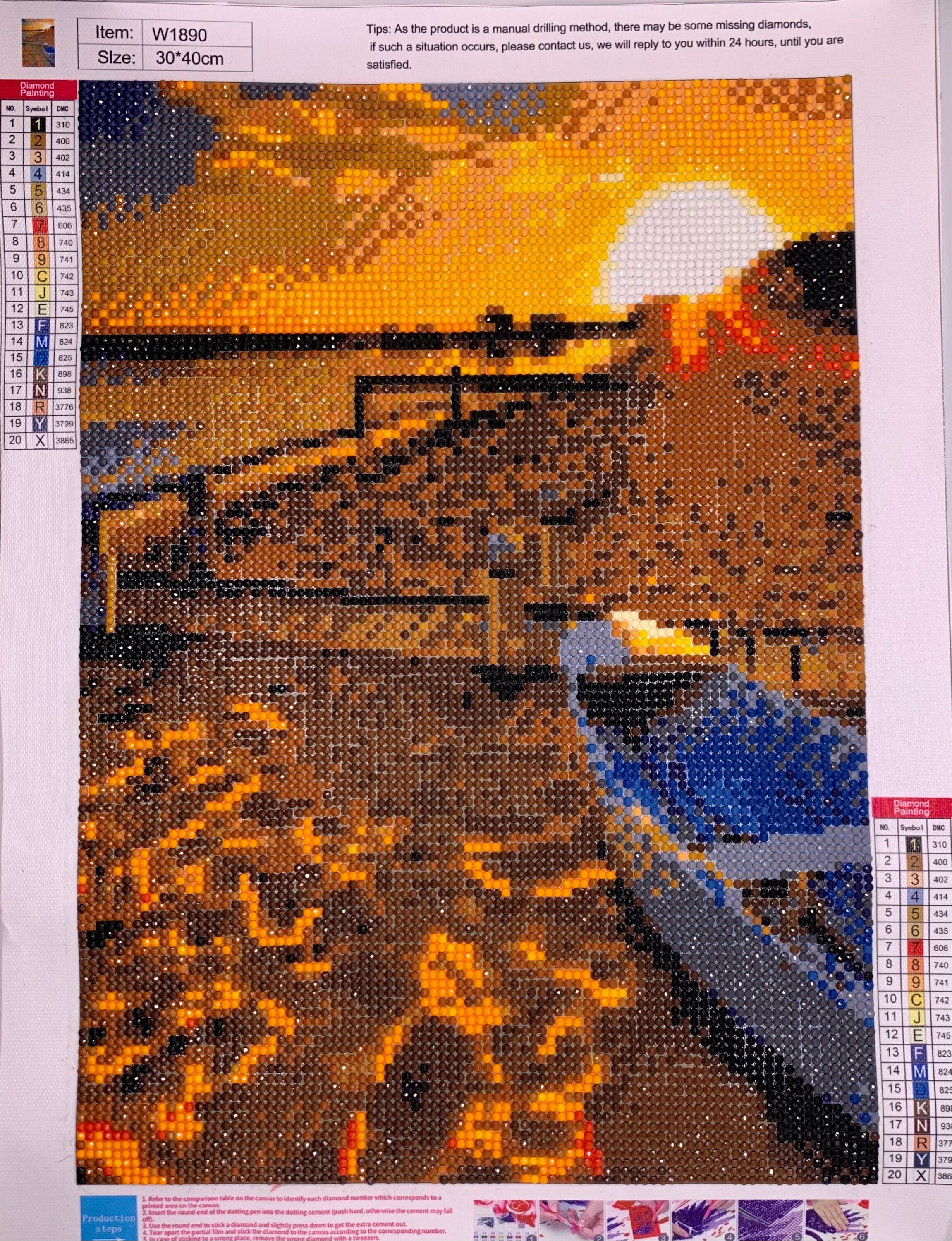 Diamond Painting Finished Beach Sunset Sunrise - Etsy