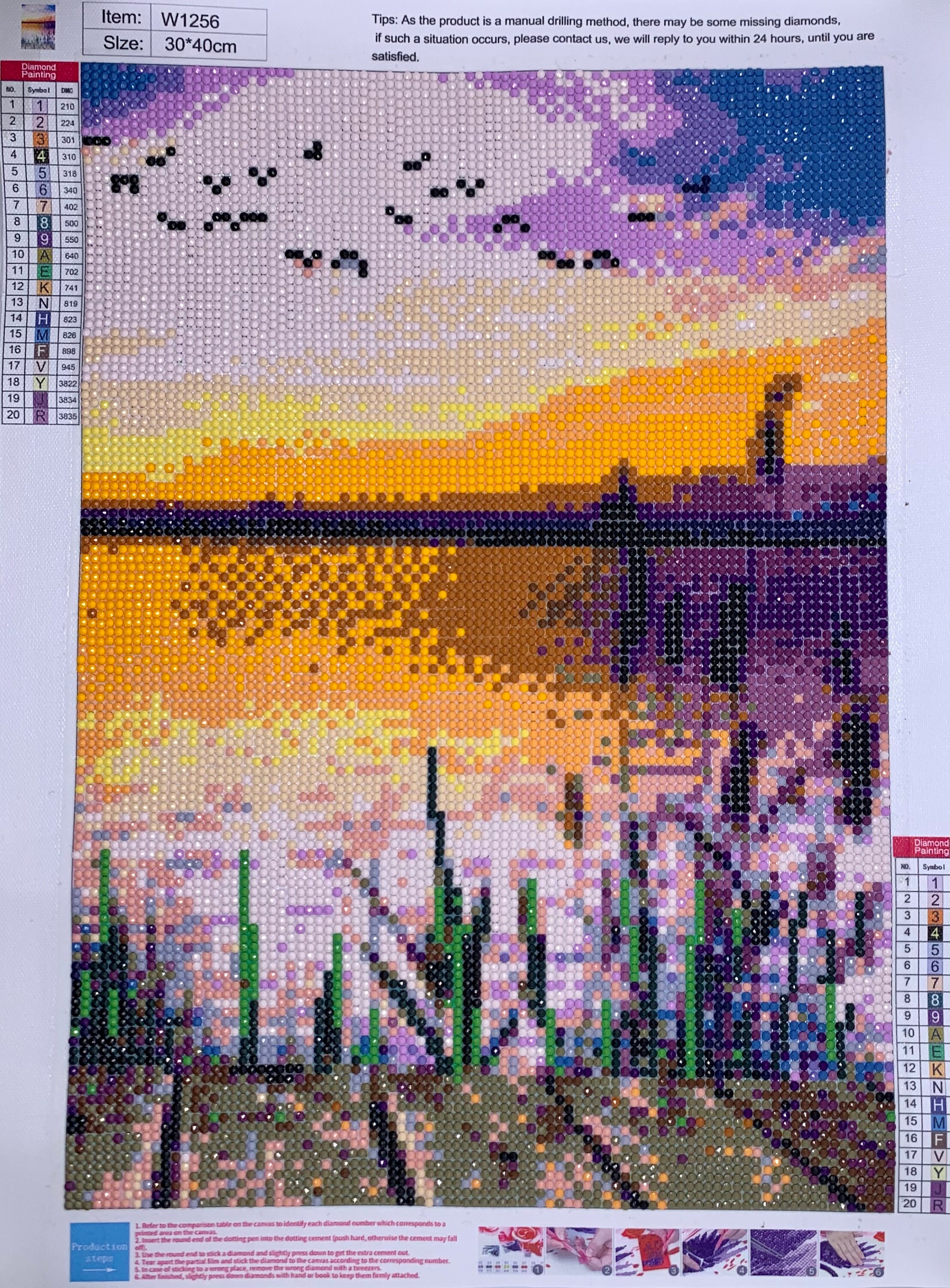 Diamond Painting Finished Beach Sunset Sunrise - Etsy