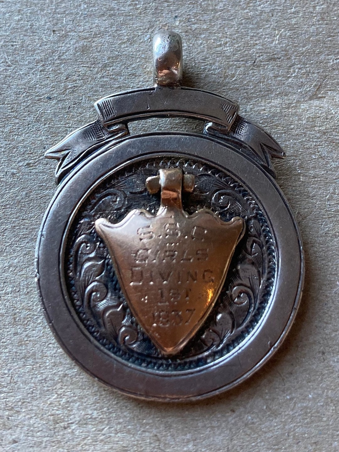 Silver and Rose Gold Diving Medal - Etsy
