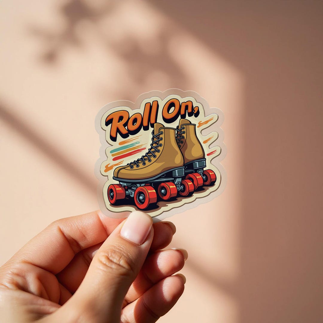 Retro Roller Skate Sticker: 70s Style, Vintage Design - Etsy