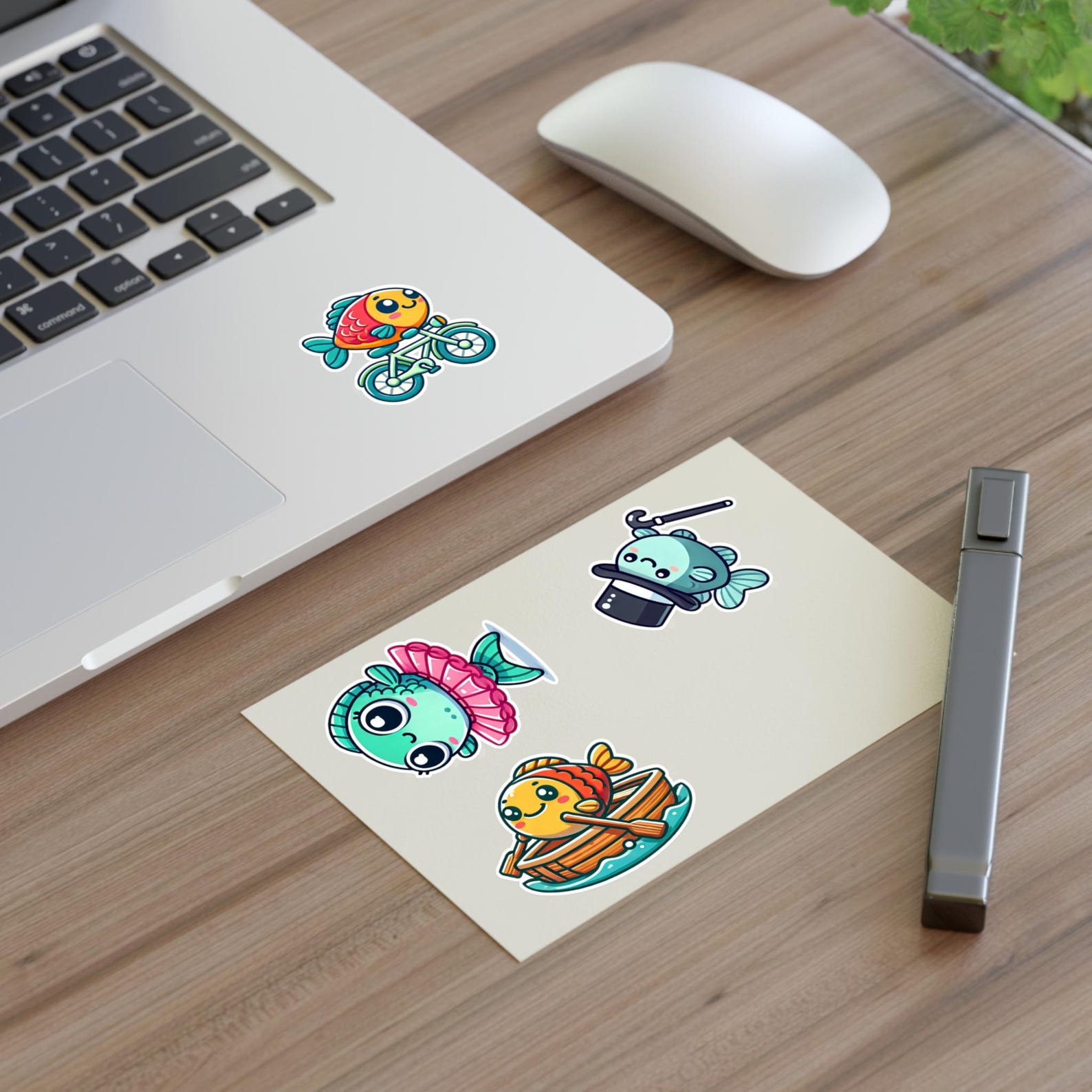 Cartoon Fish Stickers: Playful Character Decals, Water-resistant Vinyl ...
