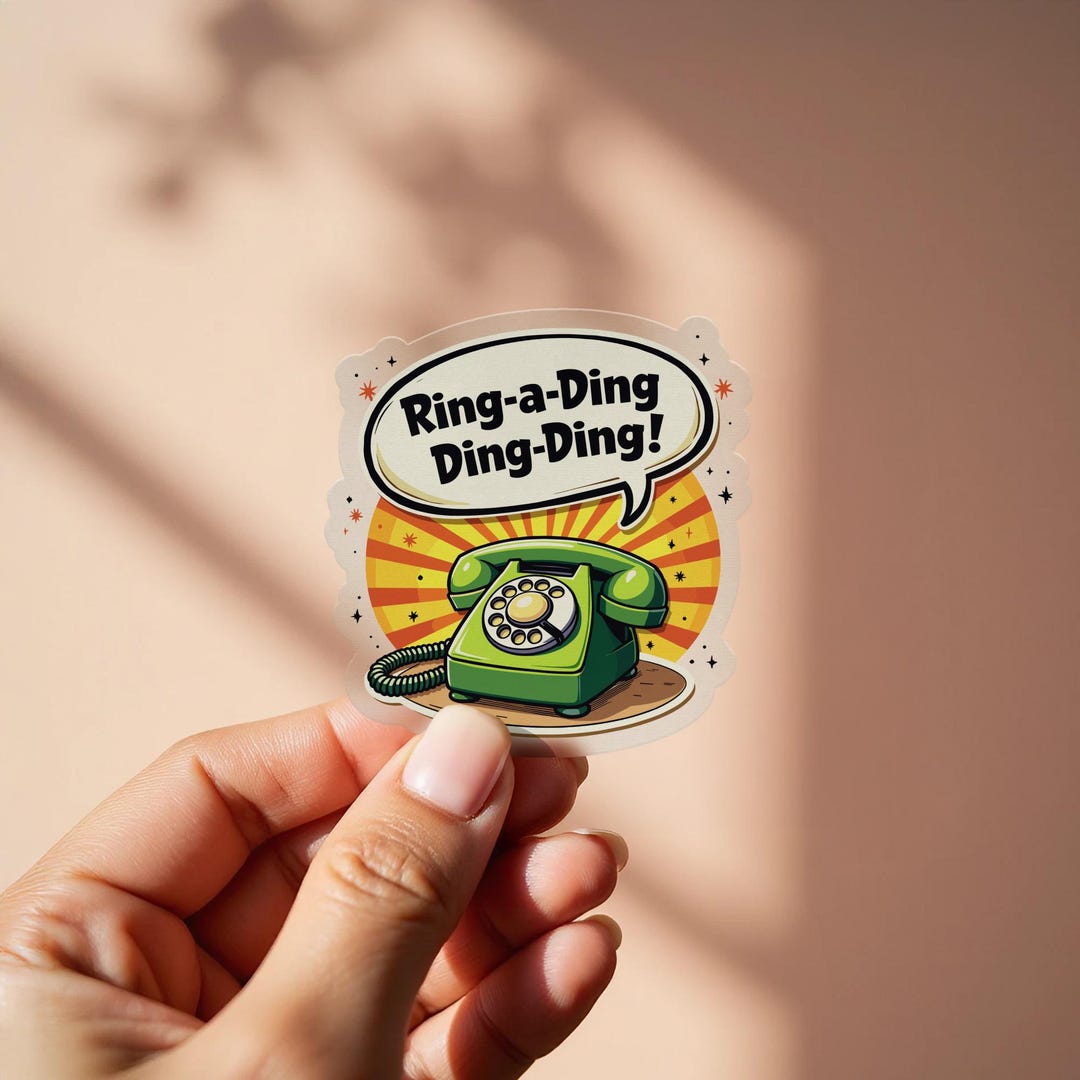 Retro Telephone Sticker: Ring-a-ding Vintage Phone Decal - Etsy