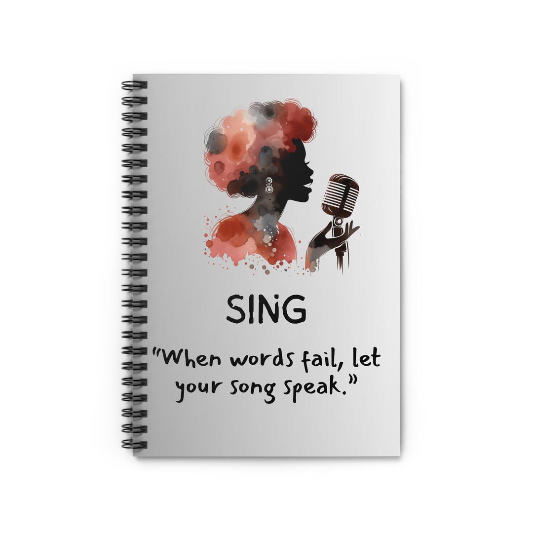 Singer Journal: Vintage Mic, Watercolor Design, Motivational Quote - Etsy
