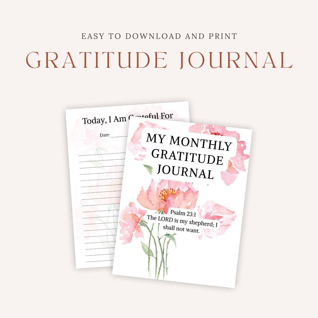 Monthly Gratitude Journal | 31-day Gratitude Pages | Printable Daily ...