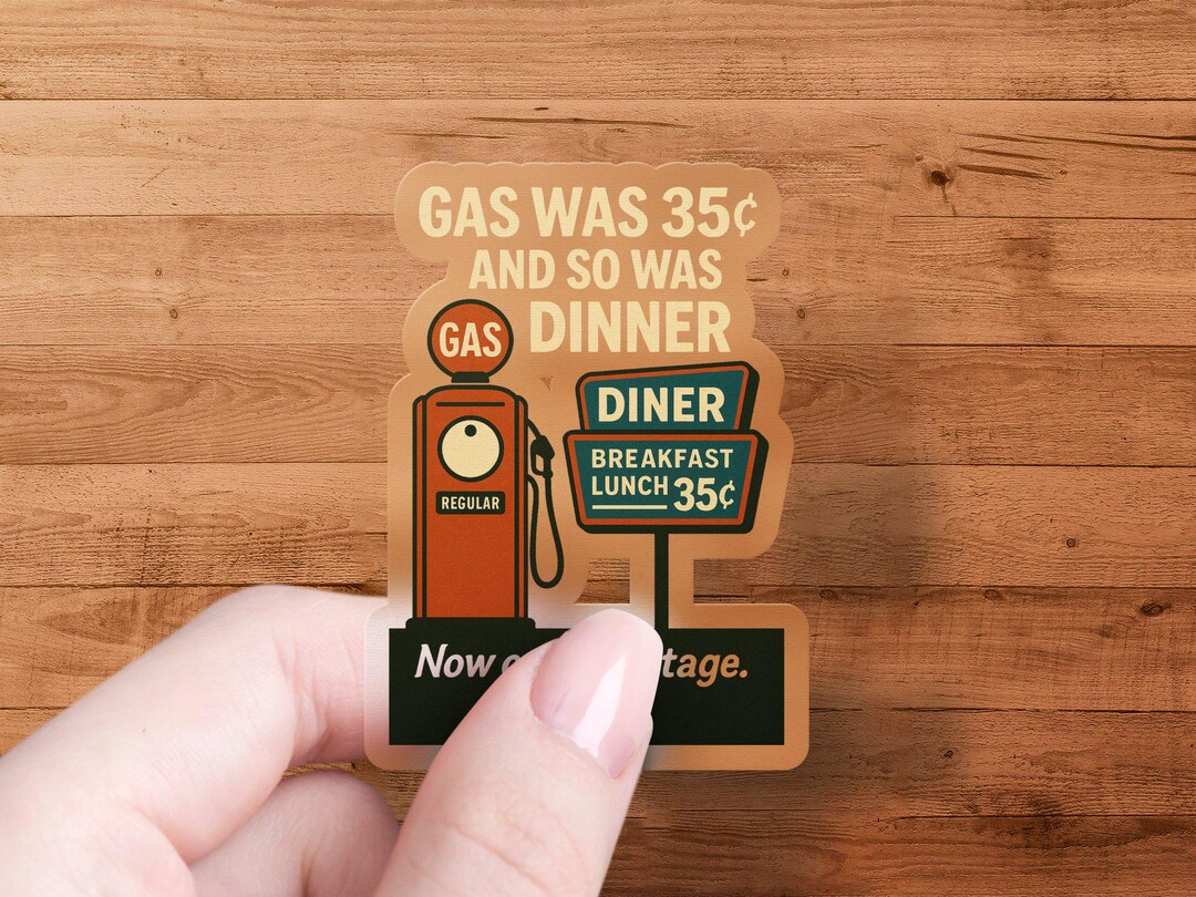 Retro Gas Station Diner Sticker: 35 Cent Gas Price - Etsy