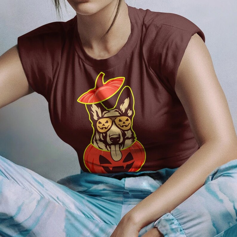 Spooky German Shepherd Halloween Dog Shirt for Dog Moms - Etsy