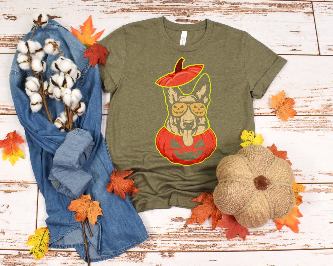 Spooky German Shepherd Halloween Dog Shirt for Dog Moms - Etsy