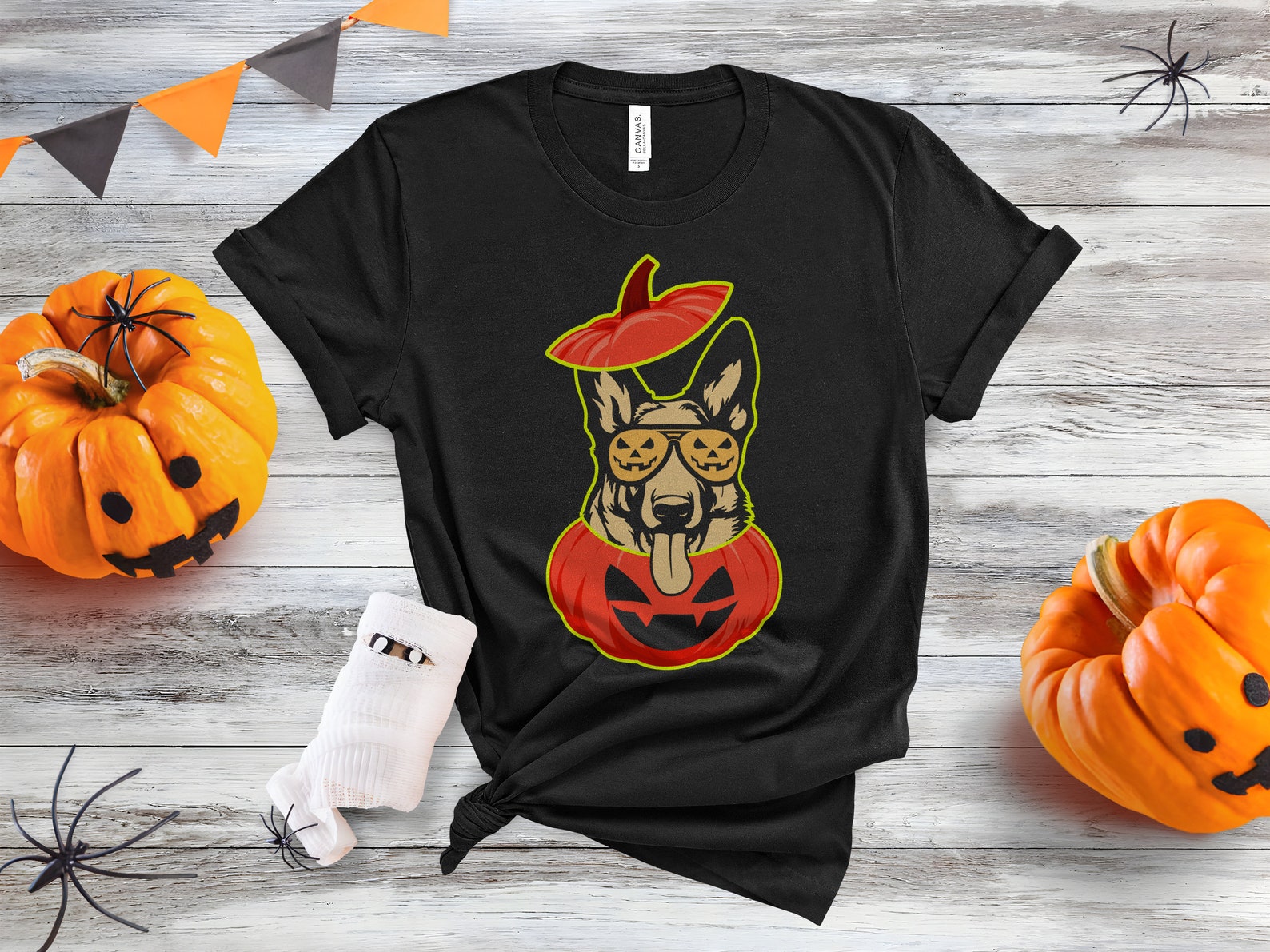 Spooky German Shepherd Halloween Dog Shirt for Dog Moms - Etsy