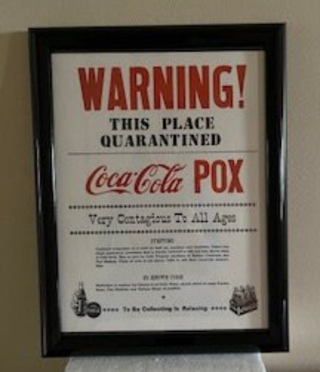 Coca-cola Contagious Collector's Warning Sign - 1960's - Etsy