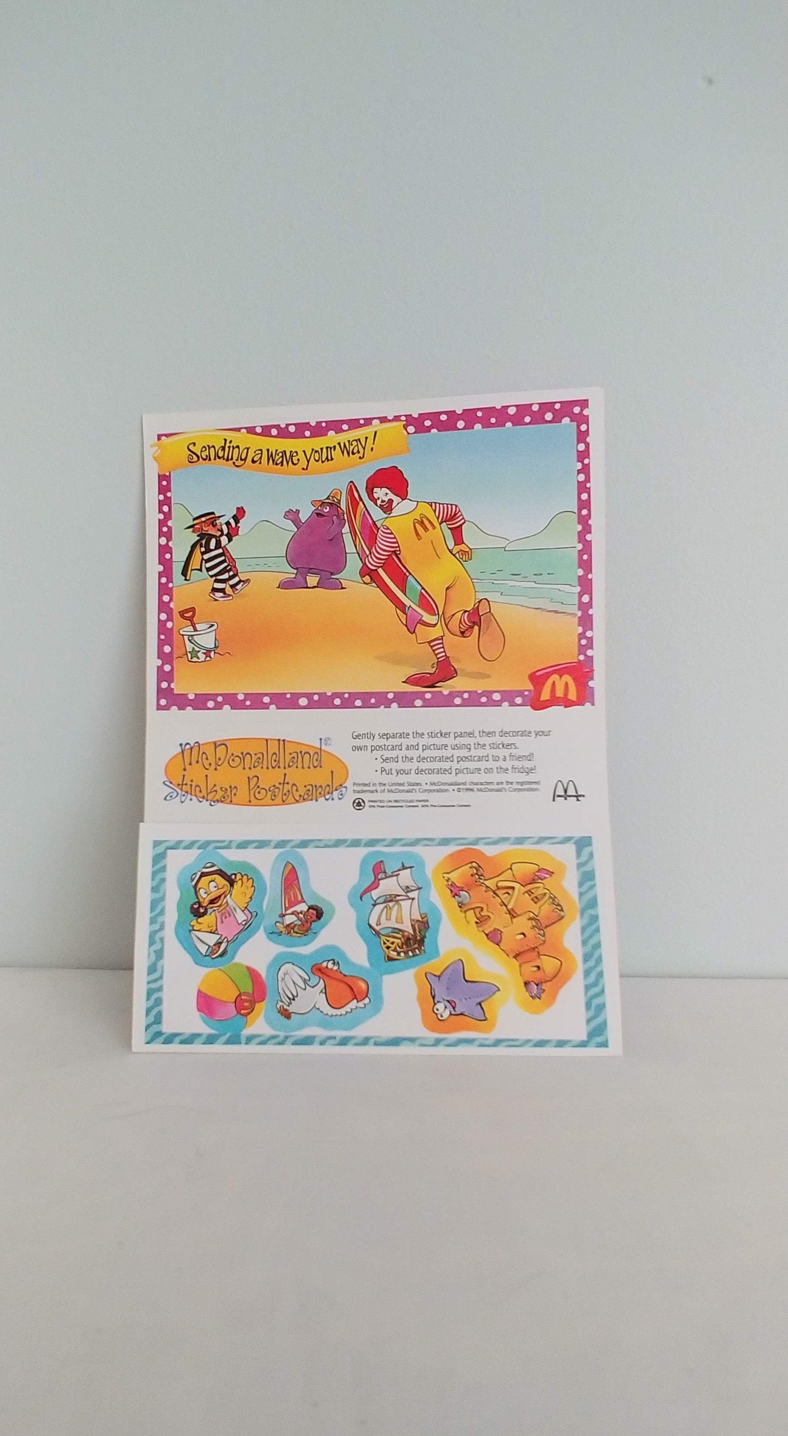 Vintage Mcdonald's Sticker Postcards and Stickers (seven Cards) - 1996 ...