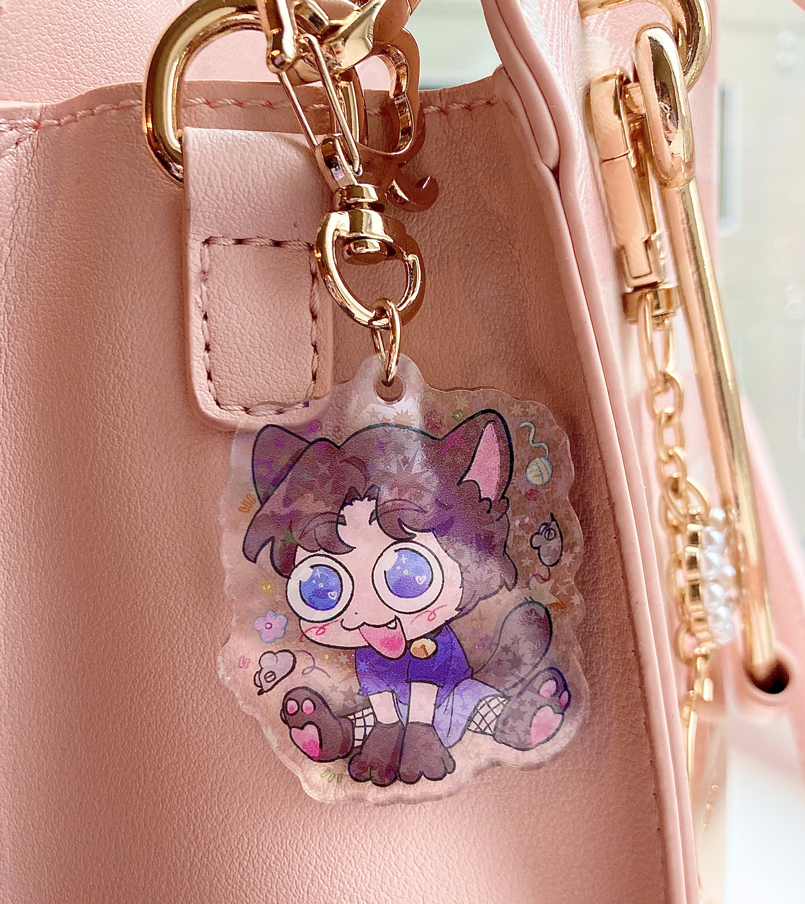 Jerma Catboy Keychain - Holographic Star Acrylic Charm - Etsy