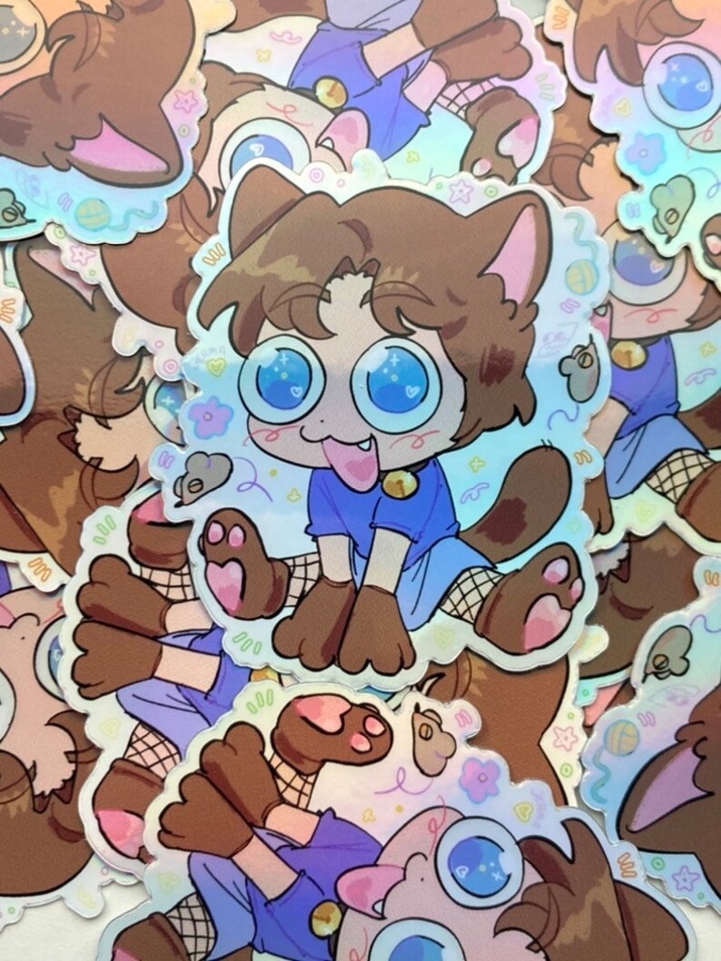 Jerma Cute Holographic Catboy Sticker - Etsy