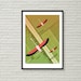 Flamingos Flying Overhead, Retro Midcentury 1960s Illustration Print ...