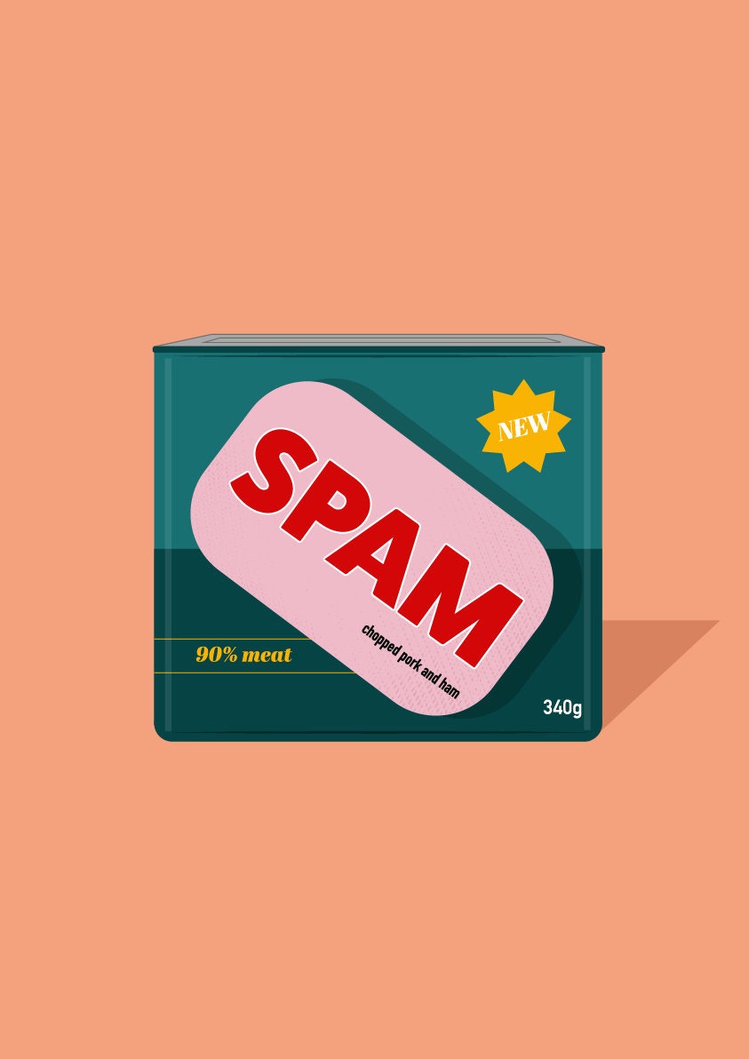 Tinned Spam Retro Midcentury 1960s Illustration Print/poster | Etsy