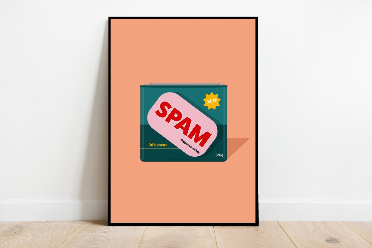 Tinned Spam Retro Midcentury 1960s Illustration Print/poster | Etsy