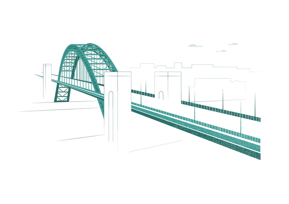 Tyne Bridge 2 Illustration Architecture Illustration Mid - Etsy UK