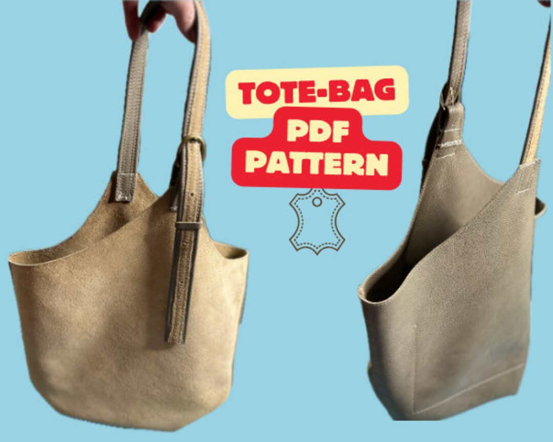 Asymmetrical Tote-bag PDF Sewing Pattern for Leather, Faux Leather ...