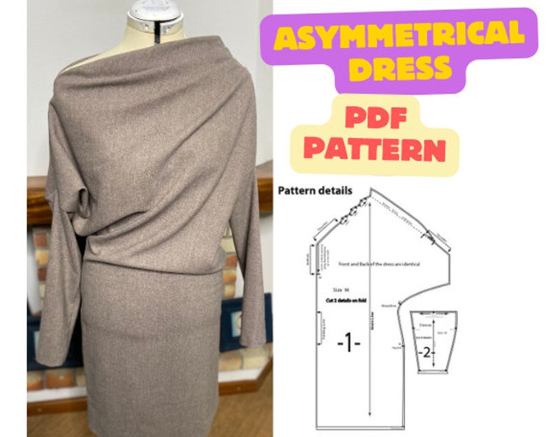 Dress Making PDF Sewing Pattern With Video Tutorial. Sewing Pattern for ...