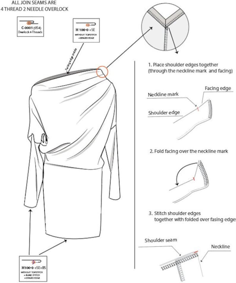Asymmetrical Dress Sewing Pattern, Beginner Project (PDF Pattern) - Etsy