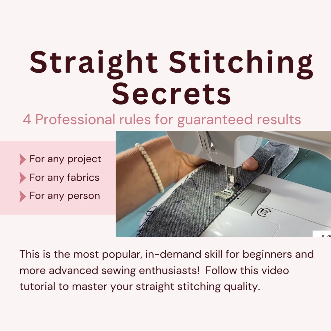 Straight Stitching Techniques for Sewing Beginners. Video Tutorial 4 ...