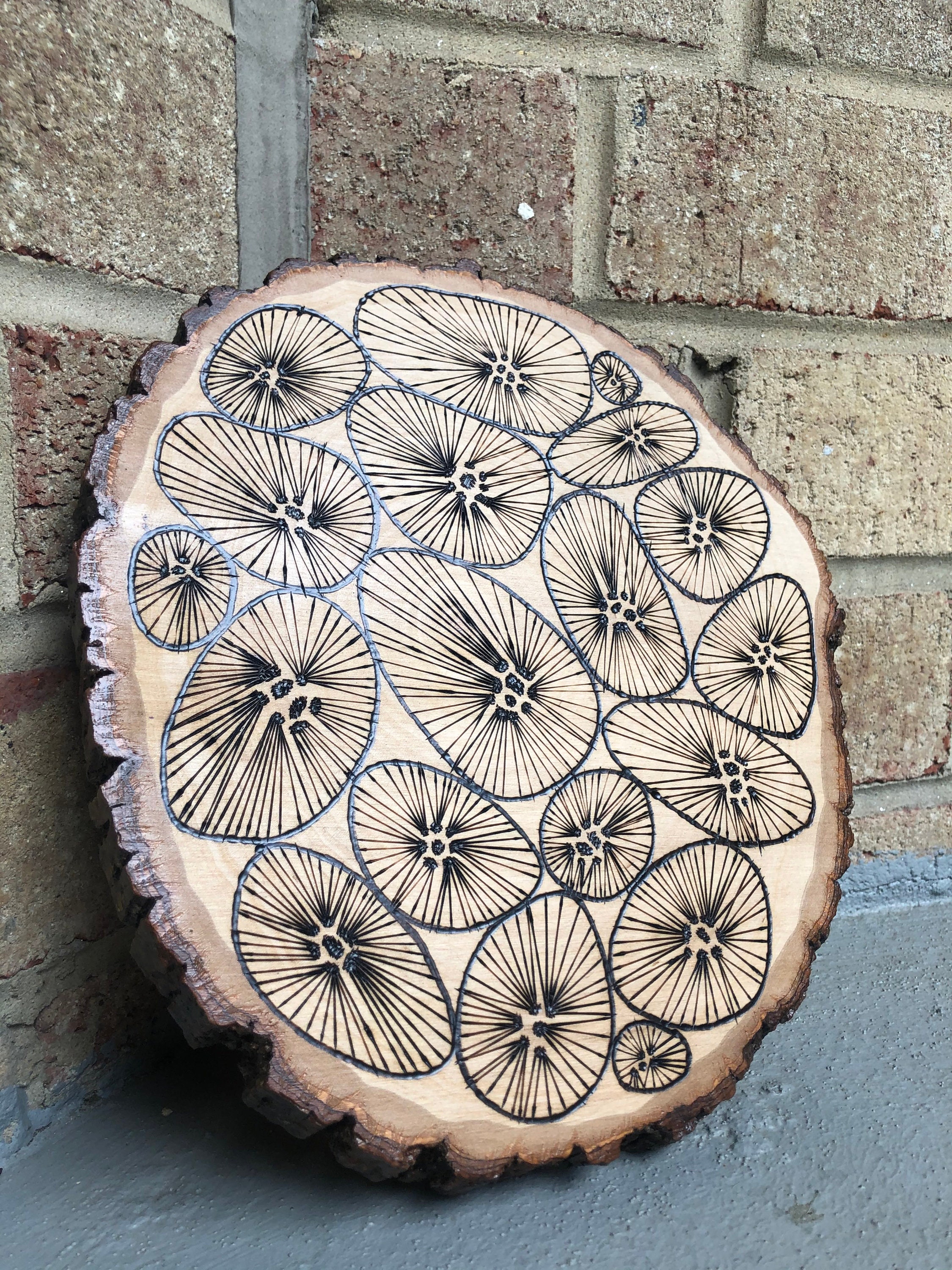 Pebble Burned Wood Slice - Etsy
