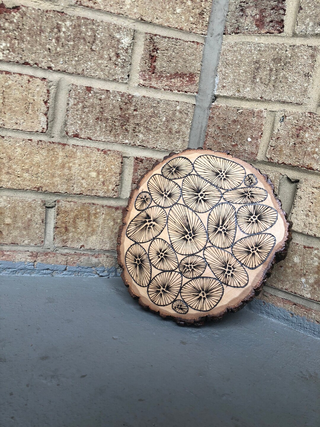 Pebble Burned Wood Slice - Etsy