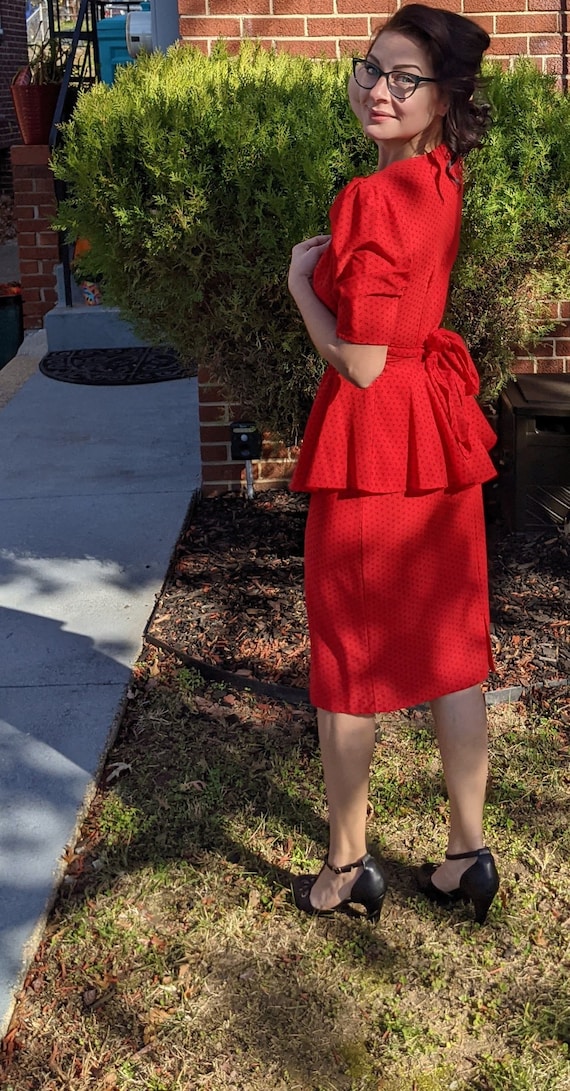 vintage 1980 red black - Gem