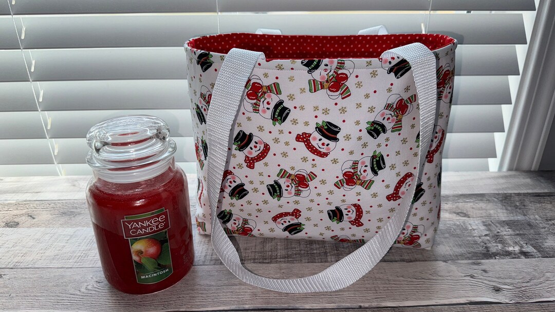 Frosty the Snowman Tote Bag, Christmas Gift Bag, Reversible, Snowman ...