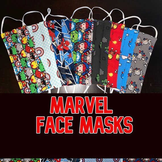 Marvel Face Masks Avengers Face Mask Kawaii Masks Disney | Etsy