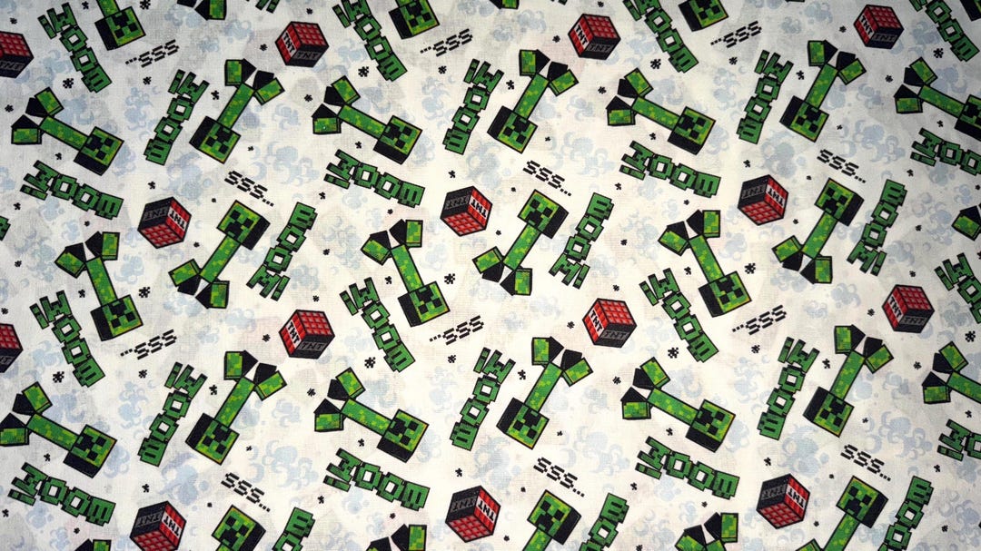 Minecraft Creeper Fabric, Cotton Fabric, 100% Cotton, 44 Inches, Sewing ...