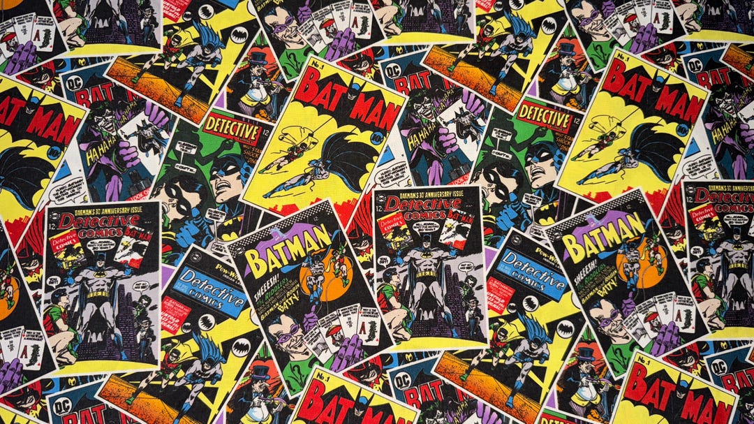 Batman Comic Fabric, Cotton Fabric, 100% Cotton, 44 Inches, Sewing ...