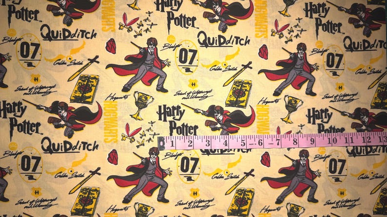 Harry Potter Quidditch Fabric, Hogwarts, Cotton Fabric, 100% Cotton, 44 ...