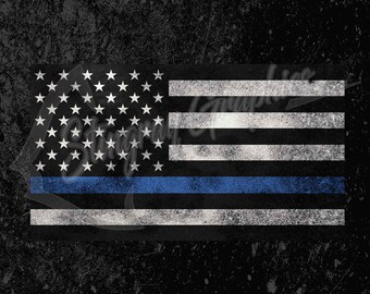 Thin Blue Line License Plate | Etsy