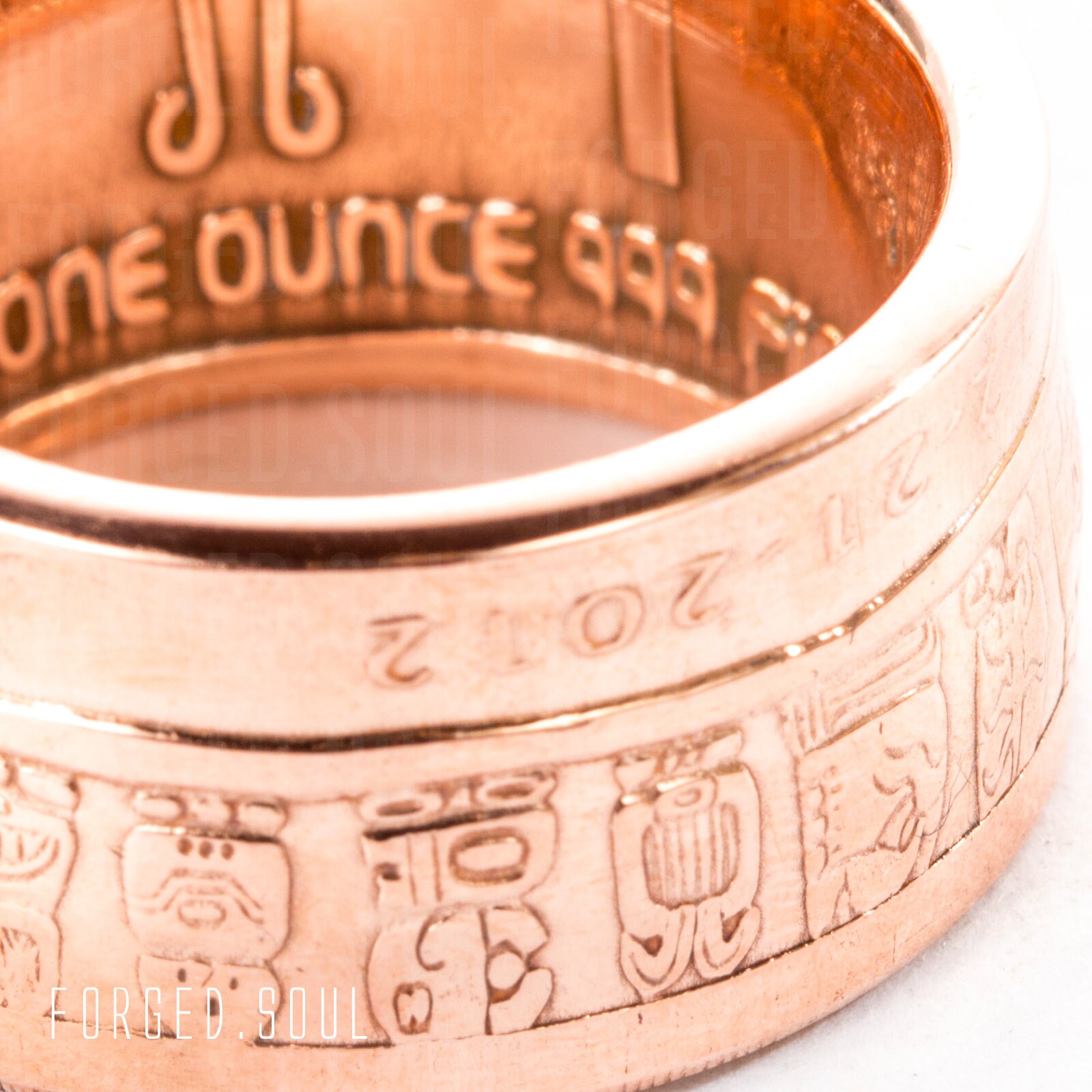 Mayan Calendar Handcrafted Ring From 1 Oz .999 Fine Copper Round ...