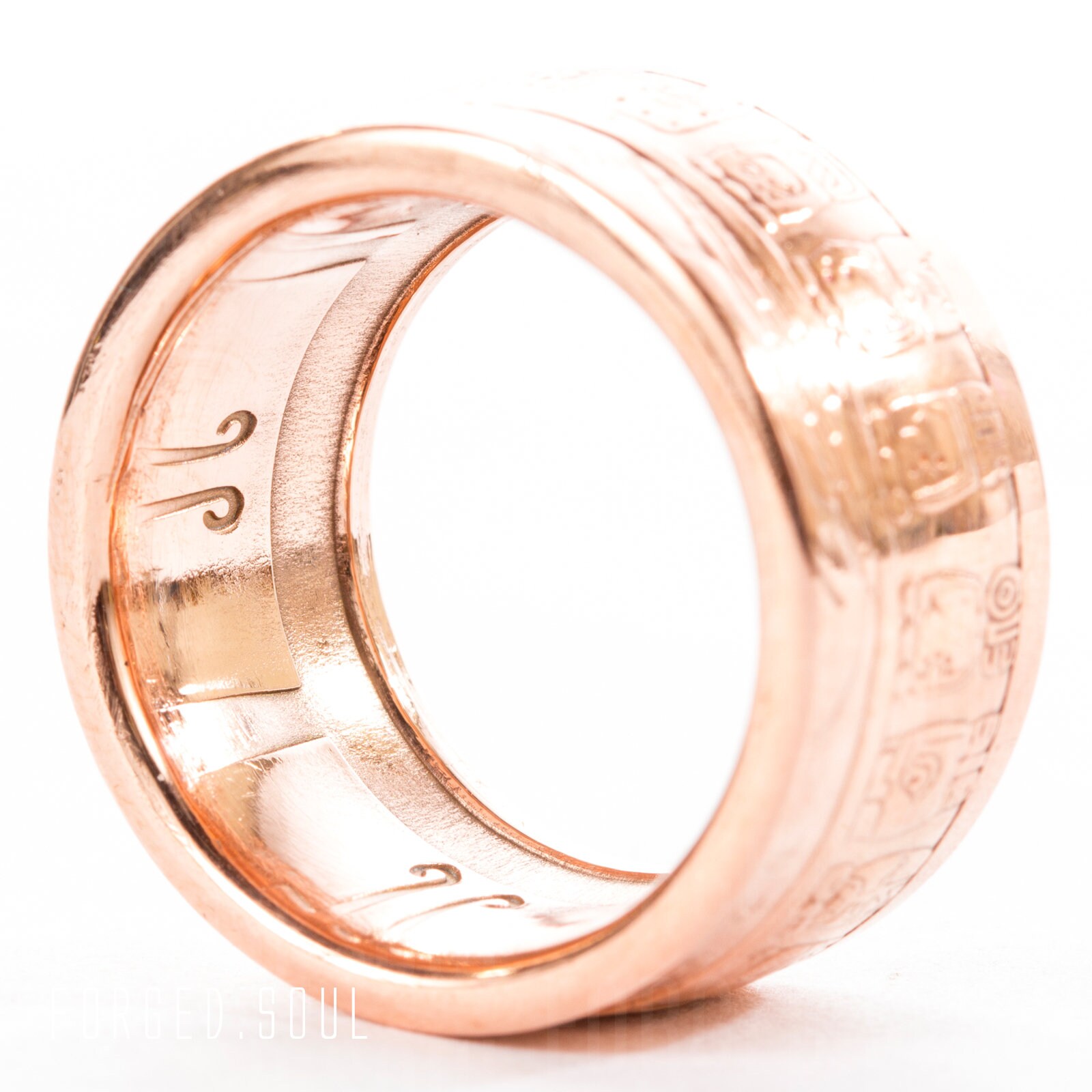 Mayan Calendar Handcrafted Ring From 1 Oz .999 Fine Copper Round ...