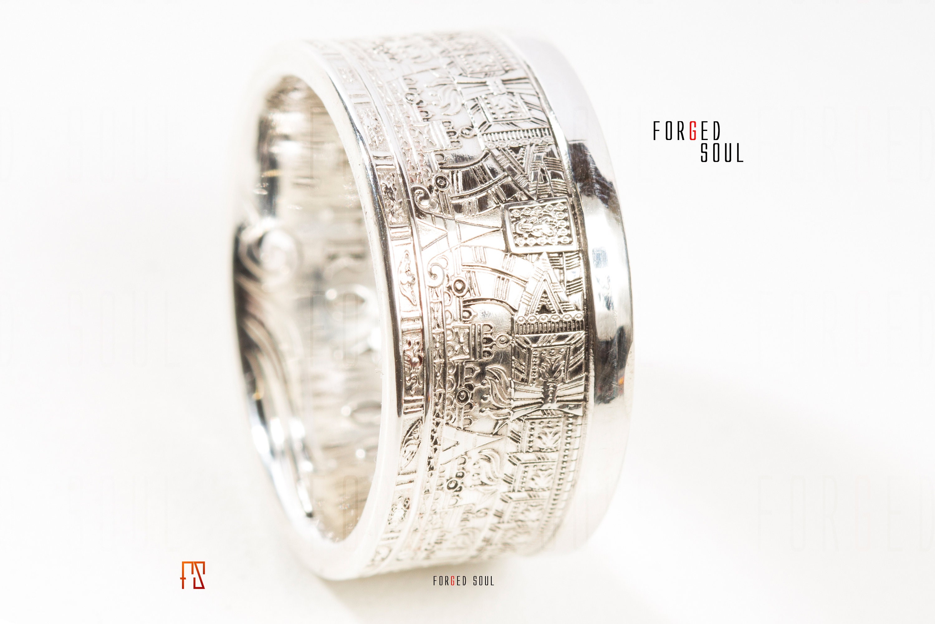 Aztec Calendar Handcrafted From 1 Oz. .999 Fine Silver Coin Round ...