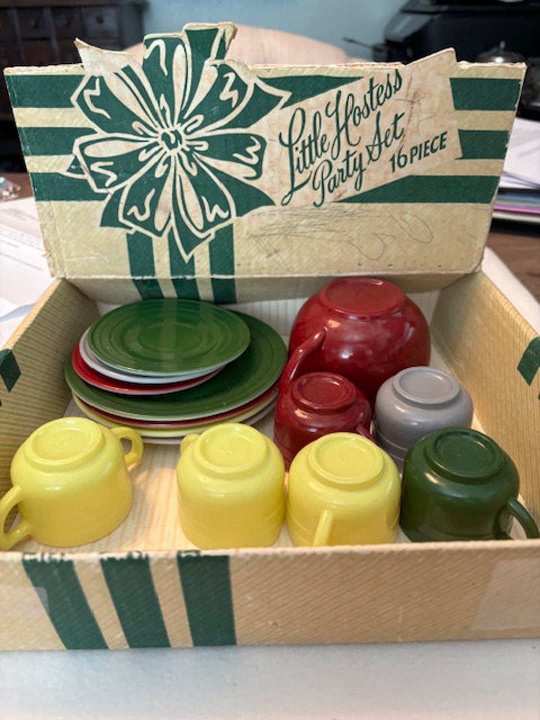 Vintage 1950's Hazel Atlas Little Hostess Moderntone Child’s Tea Set - Etsy