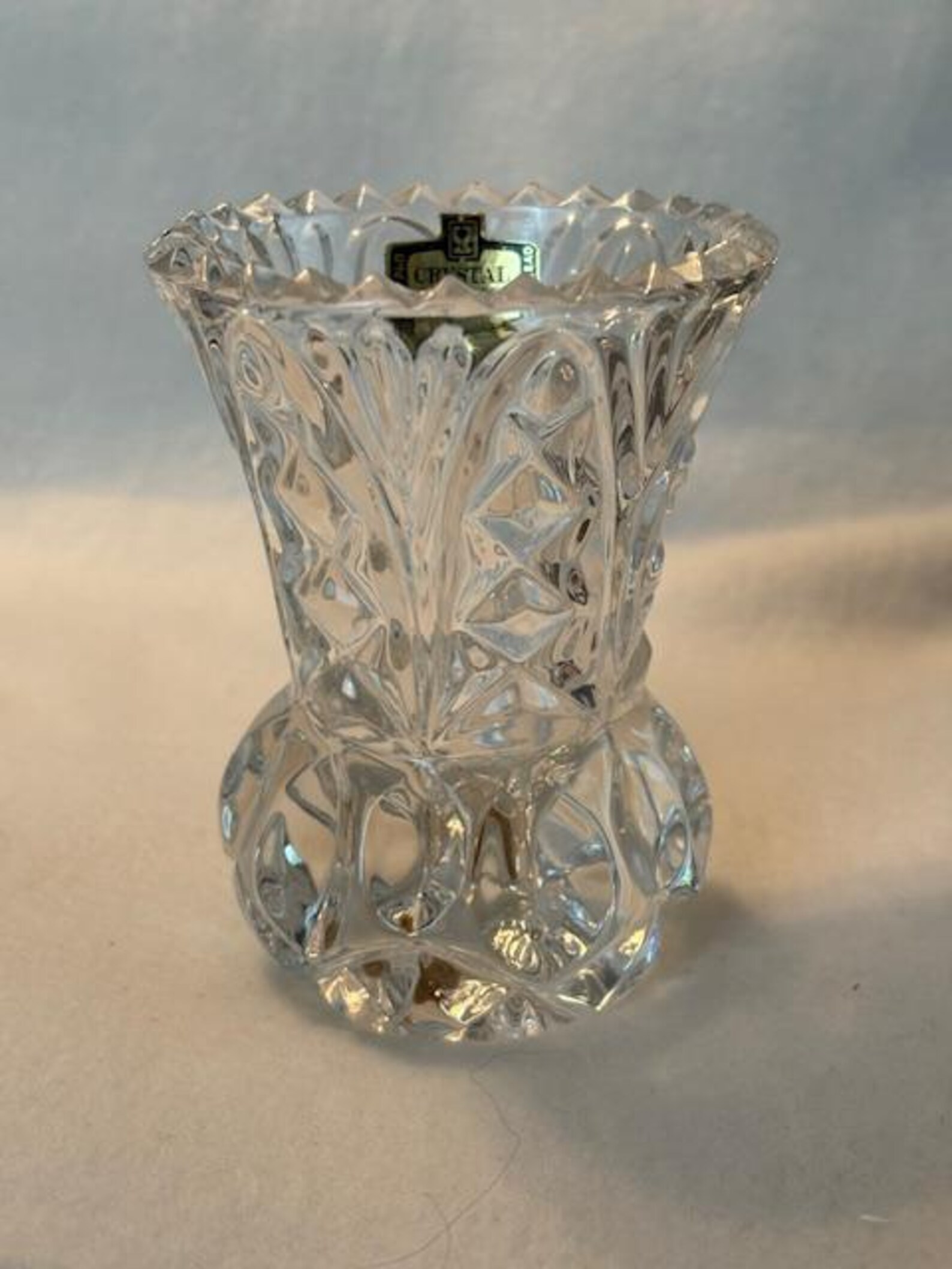 Zajecar Vintage 24% Lead Crystal Glass Yugoslavian Bud Vase/toothpick ...