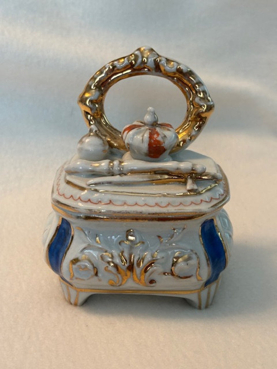 RARE Victorian Conta & Boehme German Porcelain Fairing Box, Crown and ...